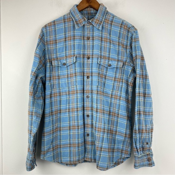 OshKosh B'gosh | Shirts | Vintage Oshkosh Bgosh Size Medium Mens Blue Yellow Plaid Flannel Shirt ...